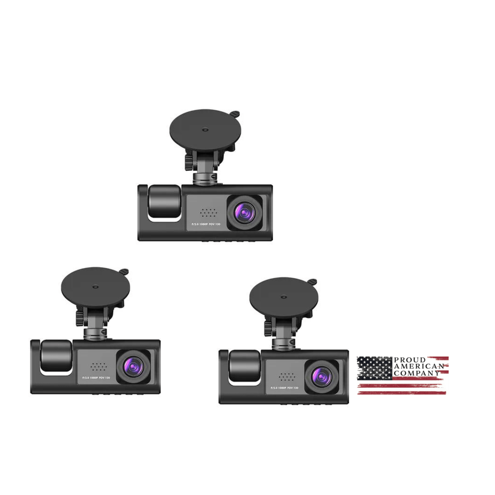 3x Channel Car DVR HD 1080P 3-Lens Inside Vehicle Dash Cam – Visionner
